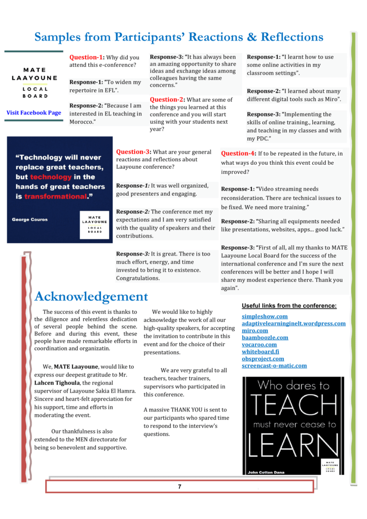 Laayoune 3rd International ELT Conference Newsletter - Teachingutopians
