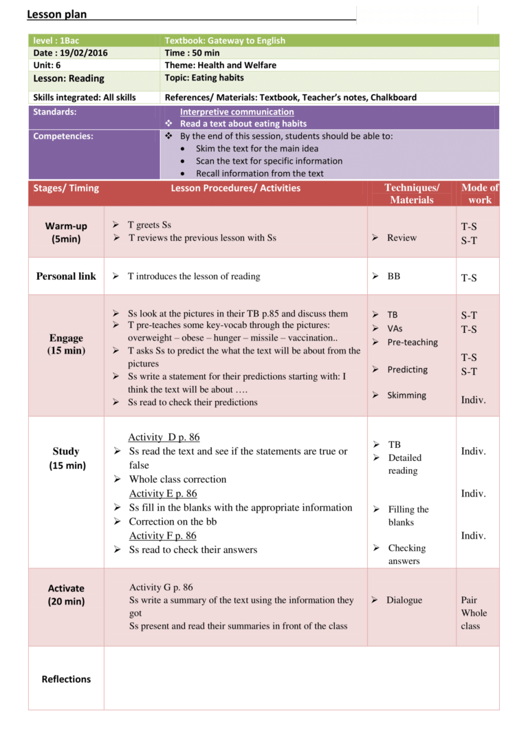 Lesson plan-Reading - Teachingutopians