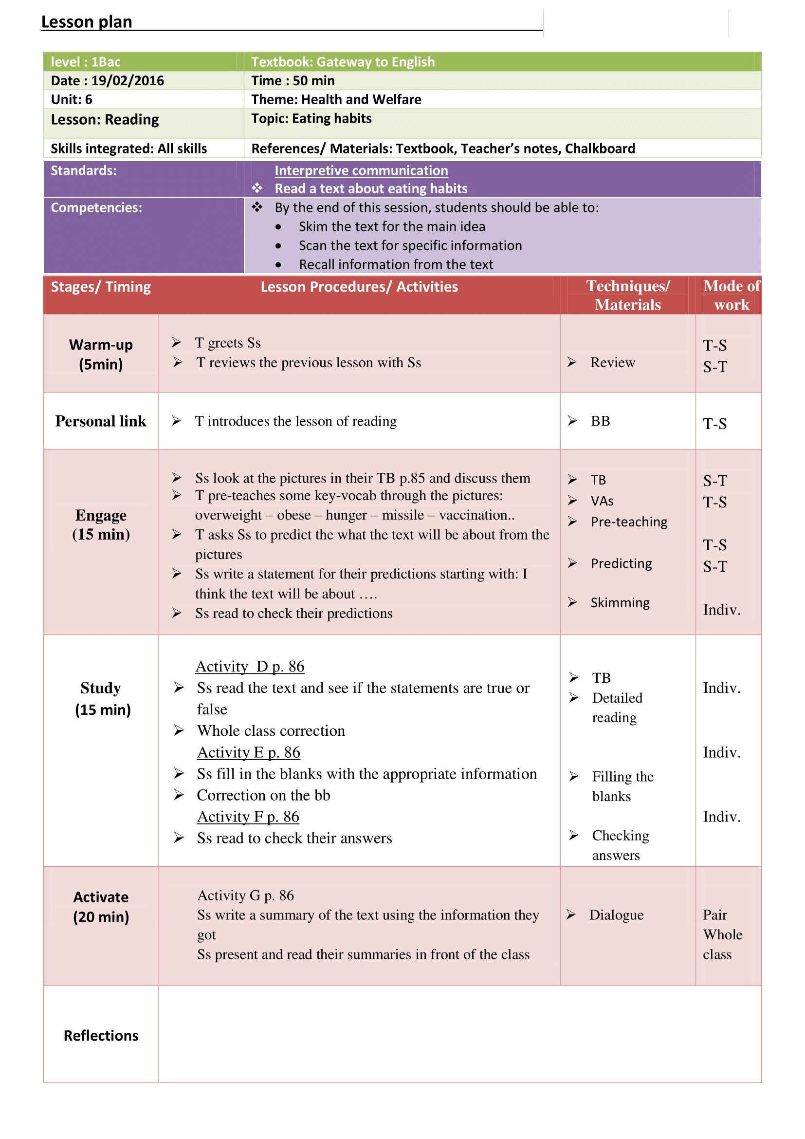 Lesson plan-Reading - Teachingutopians Lesson plan-Reading - Teachingutopians